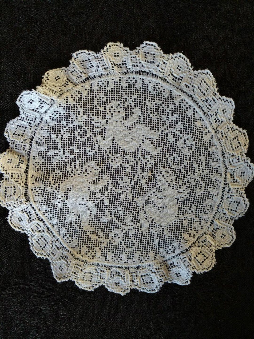 Vintage 6 Doily Darn Net Lace Cherub Angels 1920's Rounds - Etsy