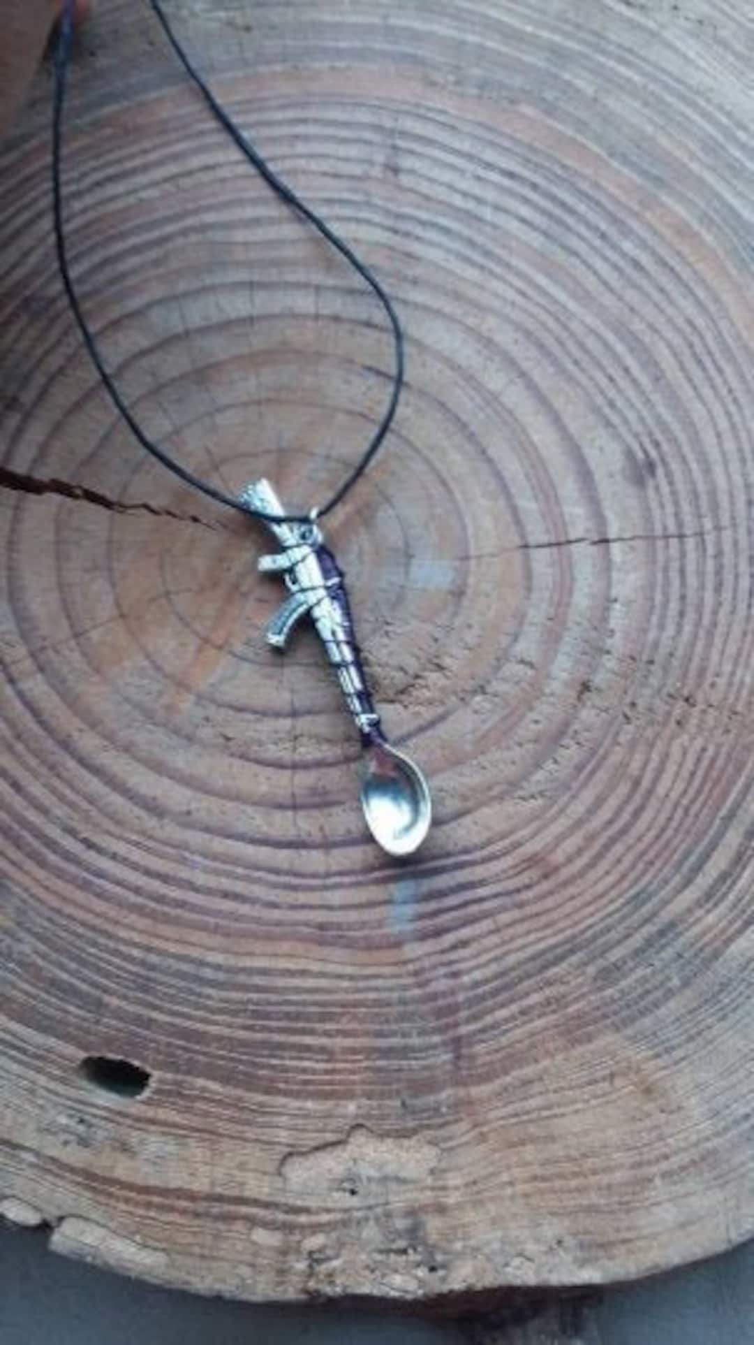 AK-47 Wire Wrapped Mini Spoon Pendant- Custom Color Wire Wrapped Spoon ...