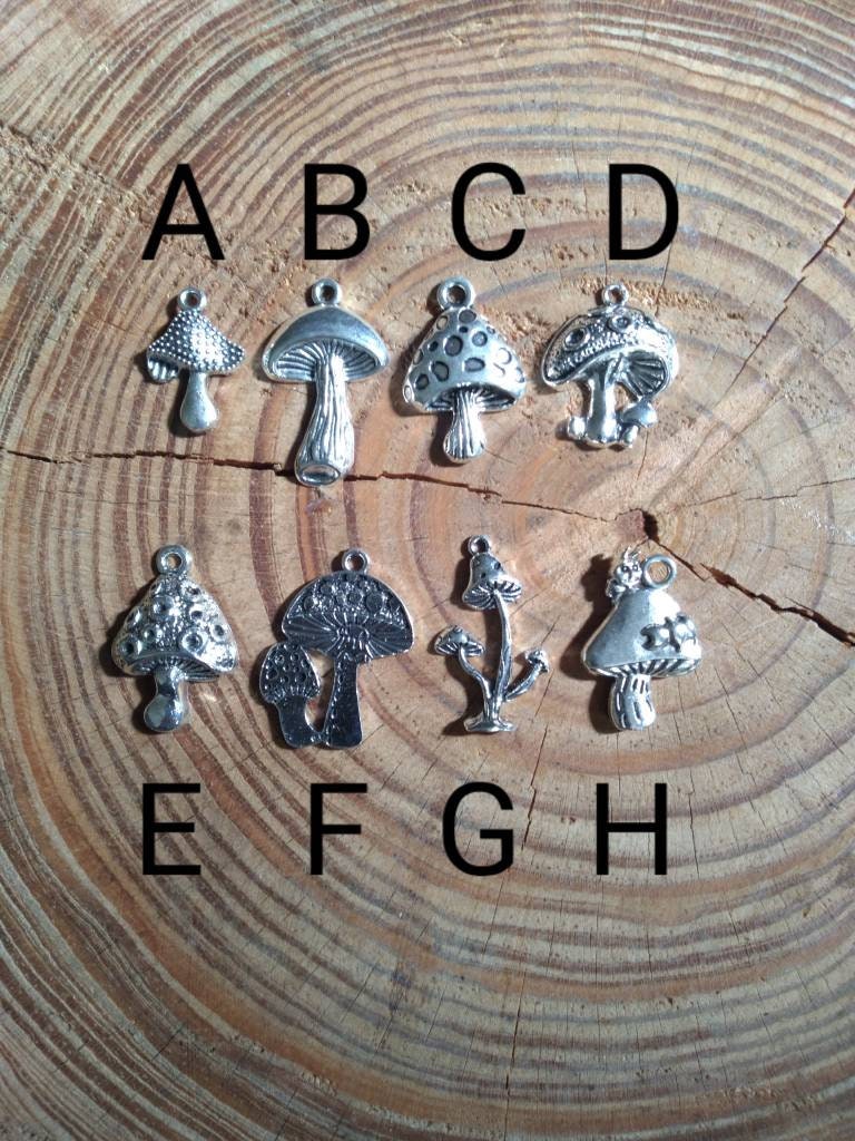 Mushroom Wire Wrapped Mini Spoon Pendant Custom Color Wire | Etsy