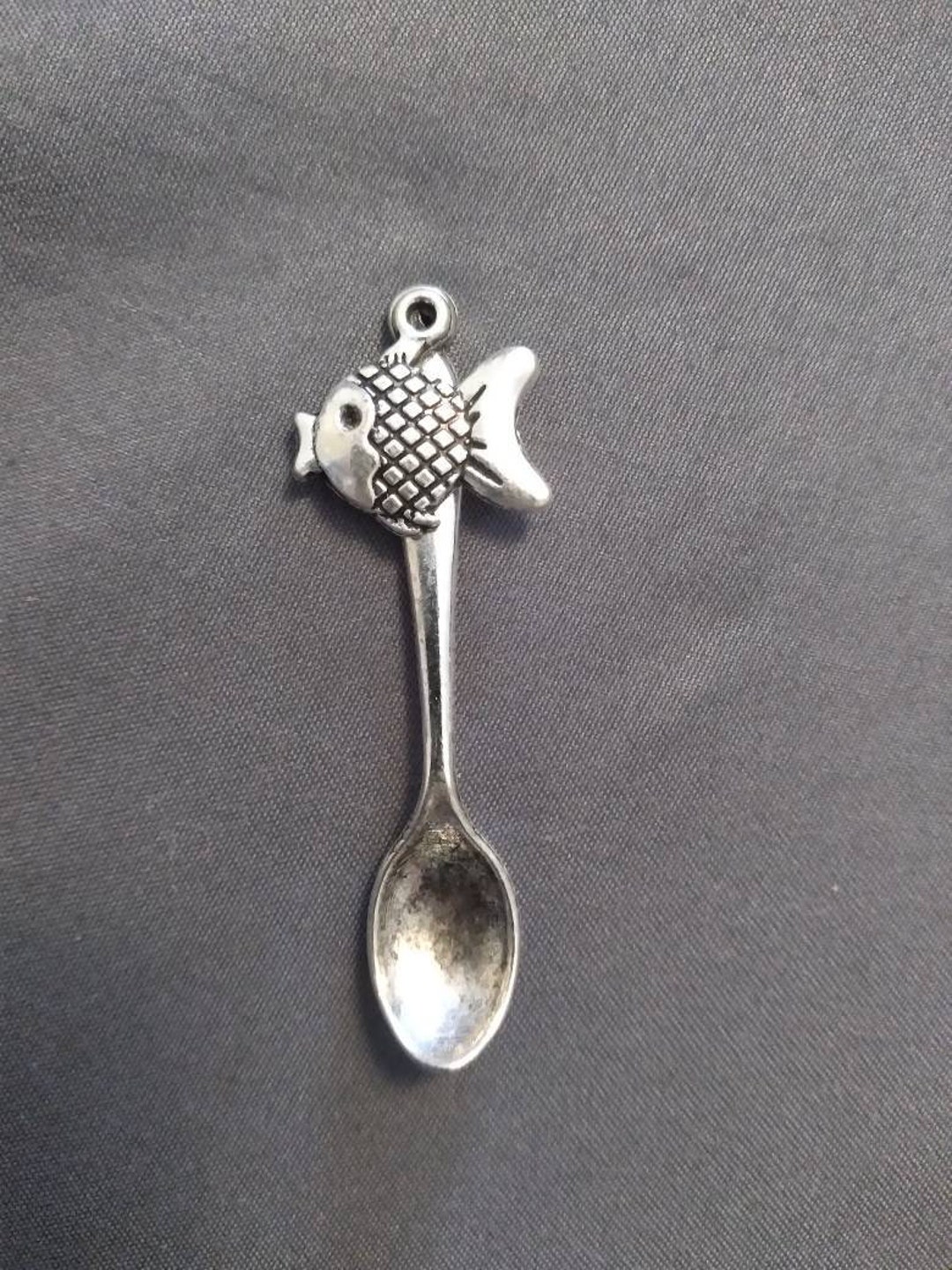 Fish Wire Wrapped Mini Spoon Pendant Custom Color Wire Wrapped Spoon ...