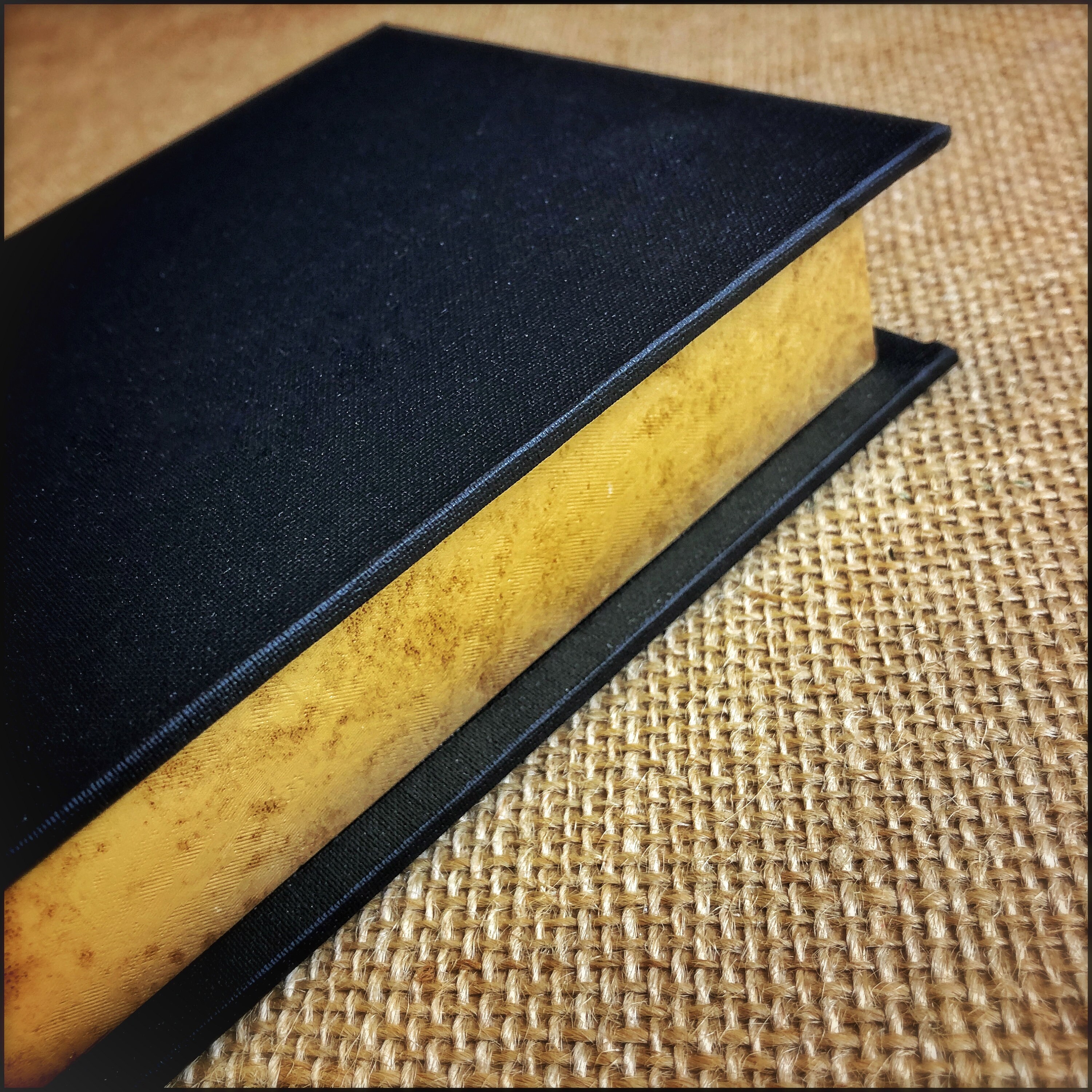 Hand Bound Black / Gold Memory Box Storage Box Jewellery Box 10.5 X 4.5 ...