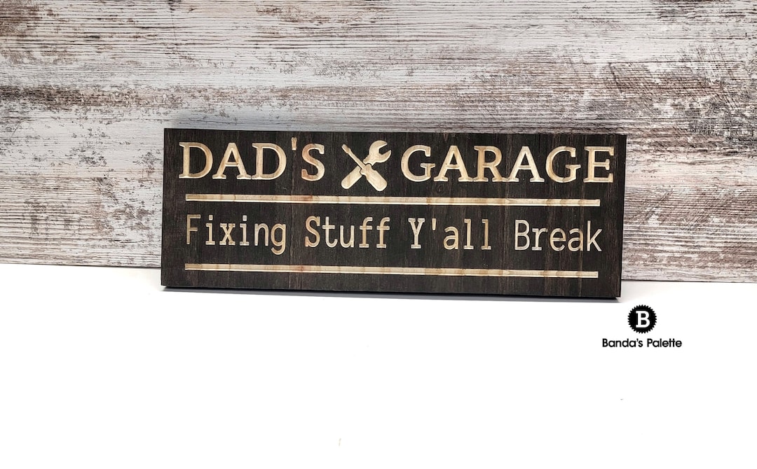 Dad's Garage, Garage Sign, Personalized Sign, Custom Sign, Fathers Day ...