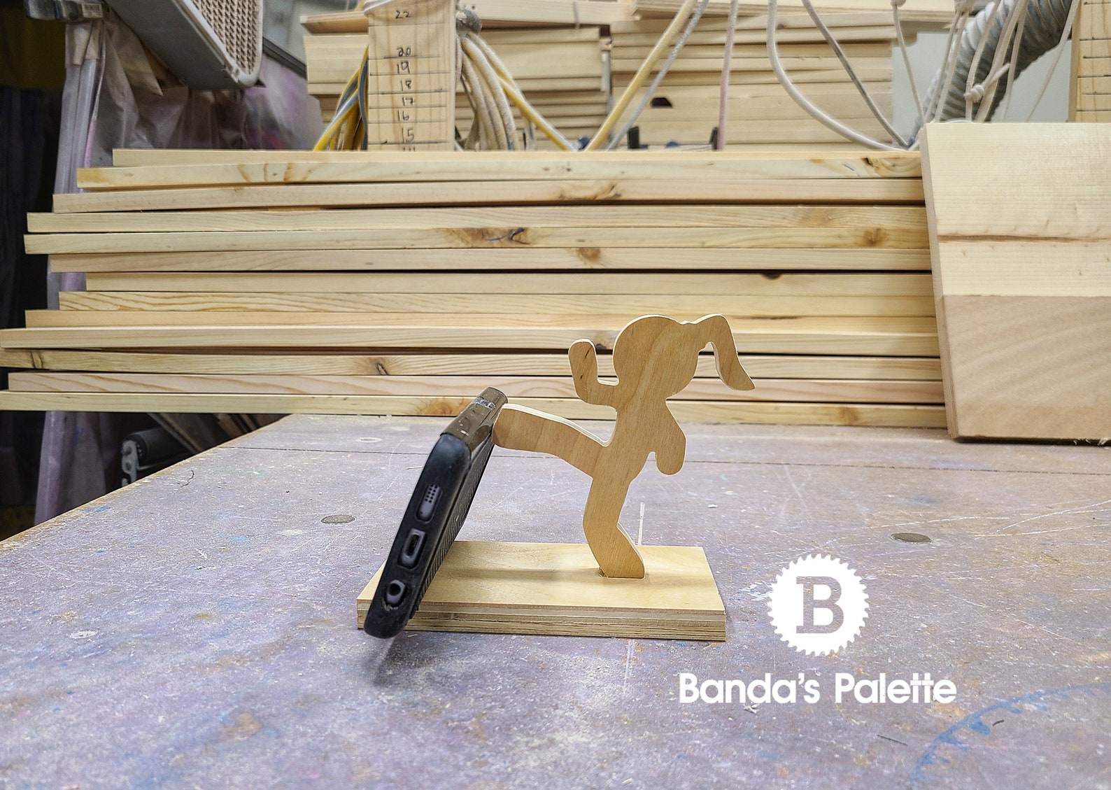 Ninja Kick Wood Phone Holder Mobile Phone Holder Karate | Etsy