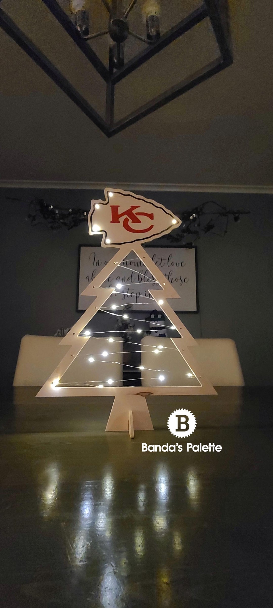 Christmas Tree Table Topper, Wooden Tree With Lights, Holiday Tree, KC ...