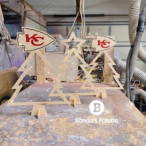 Christmas Tree Table Topper, Wooden Tree With Lights, Holiday Tree, KC ...