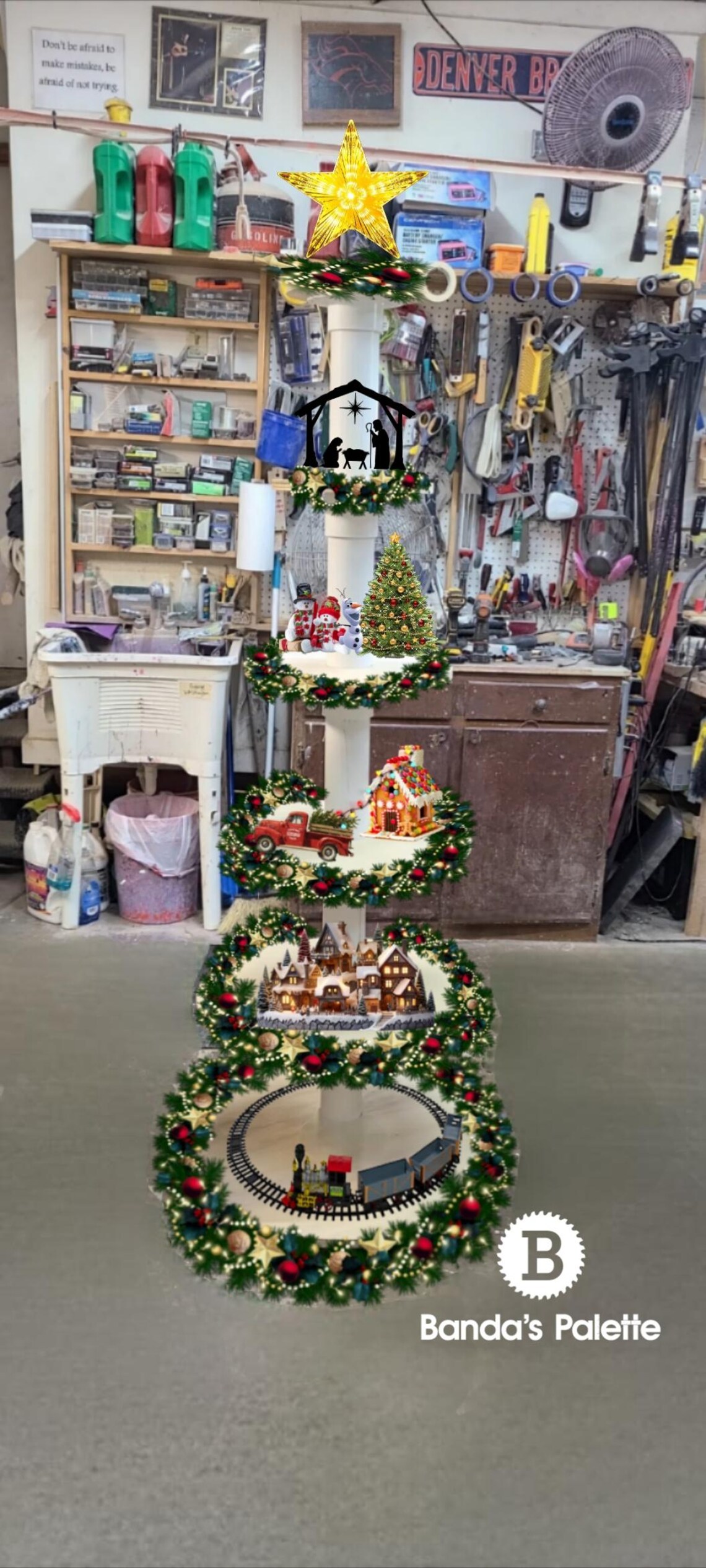 Christmas Village Shelving, Christmas Tree Display, Christmas Shelf, by ...