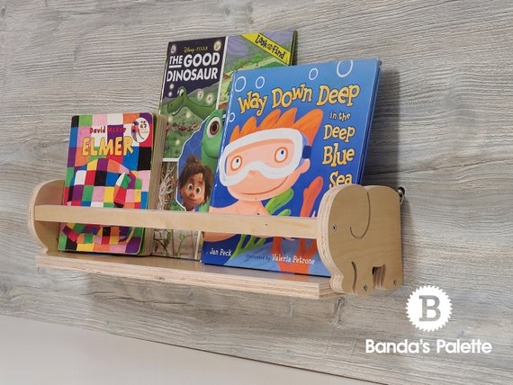 Personalized Bookshelf Nursery Bookshelf Baby Elephant | Etsy