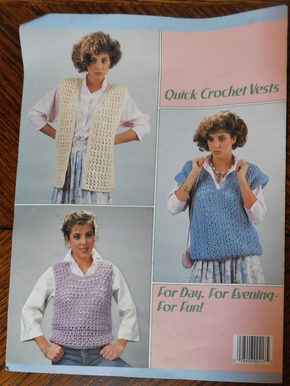 80s crochet ladies vest, two handmade vests, pink ves… - Gem