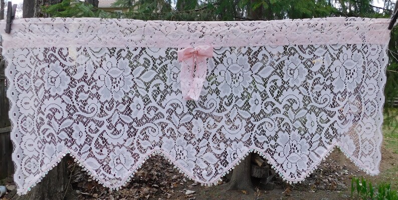 80s 90s Pink Lace Valance Set of Two - Etsy