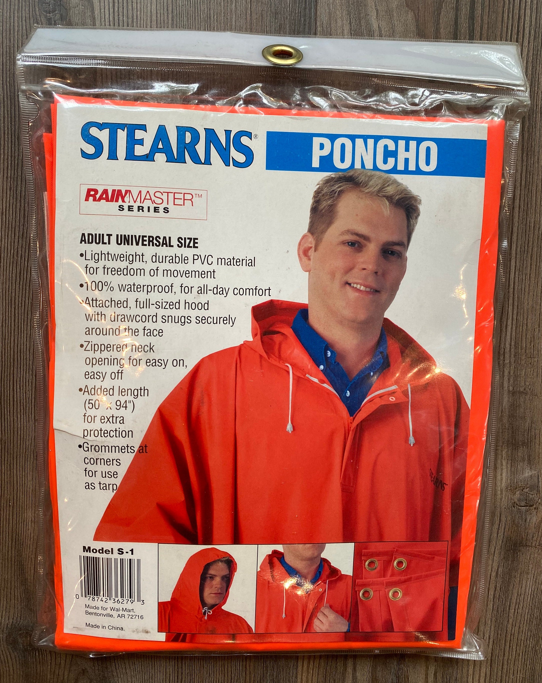 Stearns Rainmaster Poncho, Orange Poncho, Hooded, Multi-purpose Corner ...