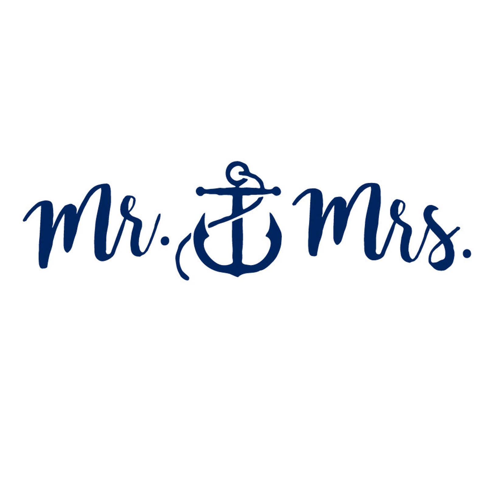 Mr. & Mrs. Nautical Anchor Design. Cursive Mr. and Mrs. With - Etsy