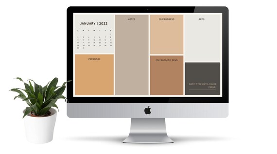 Desktop Organizer Calendar Background Wallpaper Laptop File | Etsy