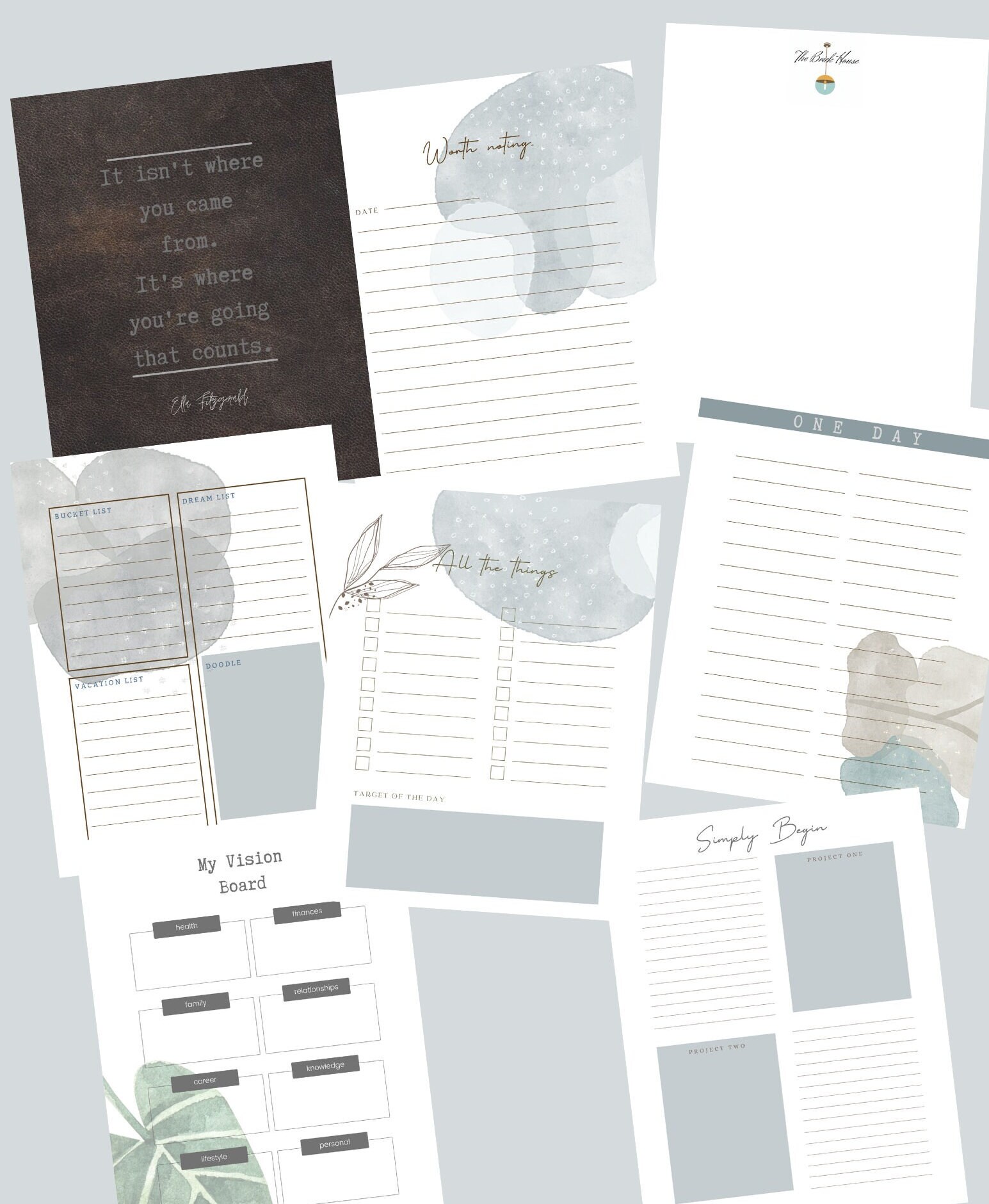 DIGITAL Journal Simple Daily Planner Life Resolution Goals Gratitude to ...