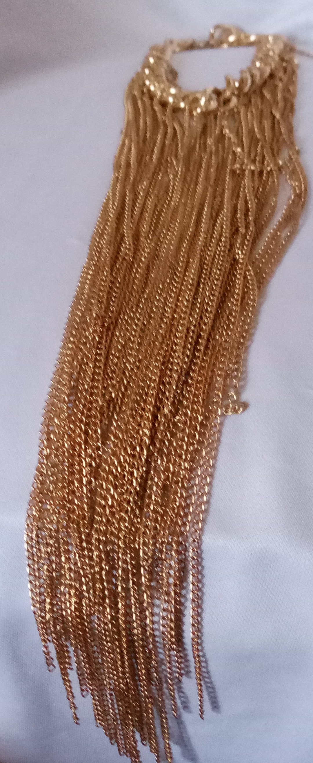 Gold Multi-strand Waterfall Bib Necklace: Statement Wedding Jewelry - Etsy