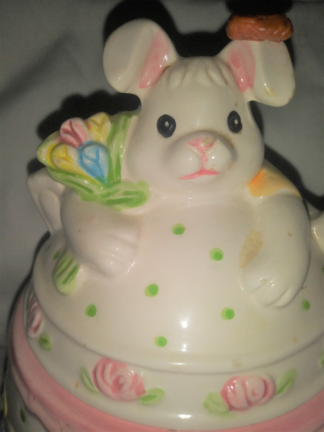 Easter Candy Container Bunny Rabbit Decorative Collectible 8 X 16 ...