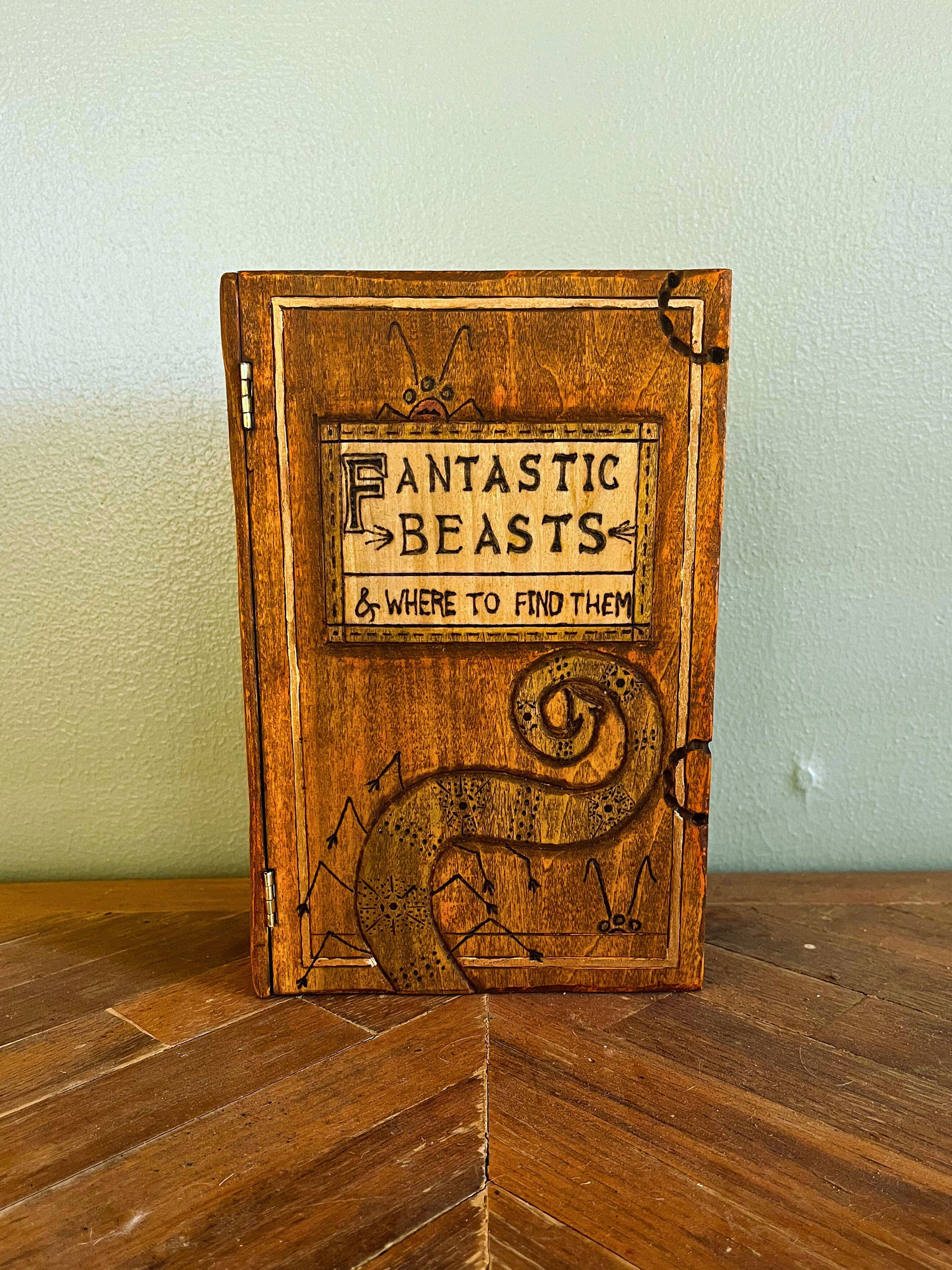 Magic School Book Box, HP, Hand Carved Beasts Book Wizarding World - Etsy
