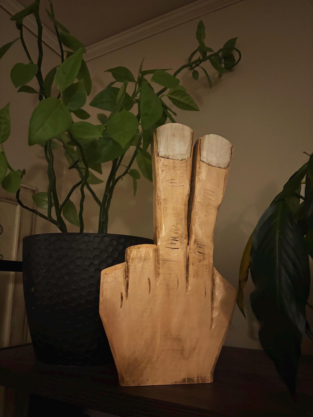 Peace is Power | Hand Carved Huge Wooden Peace Sign Sculpture | Hippie ...