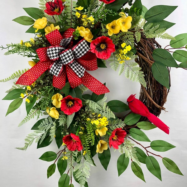 Cardinal Wreath - Etsy