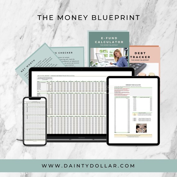 Money Blueprint Budget Google Sheet Template Net Worth | Etsy