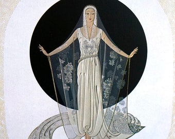 Erte 1982 Letter L ALPHABET SERIES Lady and Leopard, Leopard Lady ...