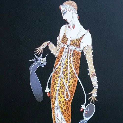 BACCHANTE Chic Original Vintage ERTE Art Deco Print Fashion | Etsy
