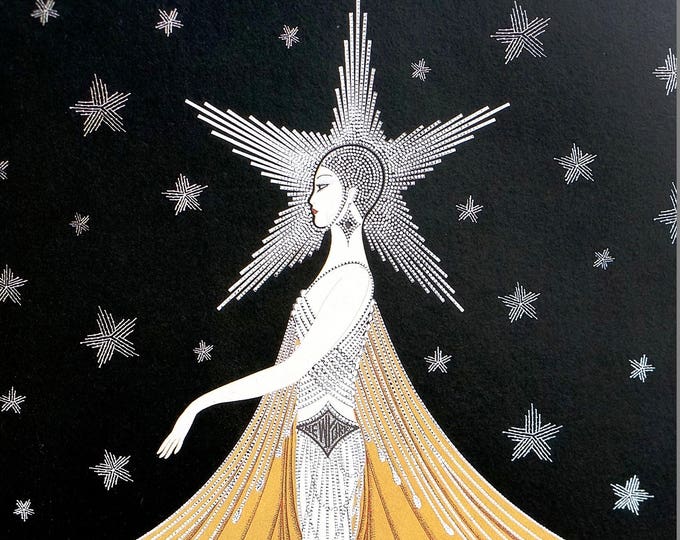 Erte Matted Print 1987 LOVE NEW YORK Star Halo Pearl Costume | Etsy