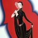 Erte 1991 - CRYSTAL MASK Mystery Woman in BLACK Evening Gown Art ...