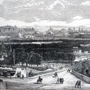 Madrid Spain 1873 ROYAL PALACE VIEW Professionally Matted Harper's ...