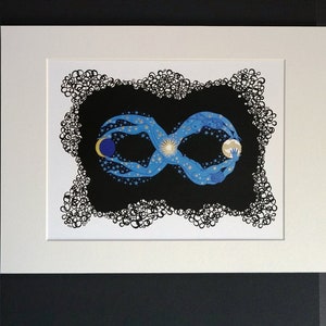 Erte Matted Print 1982 - the NUMERALS - NUMBER EIGHT 8 - Planets ...