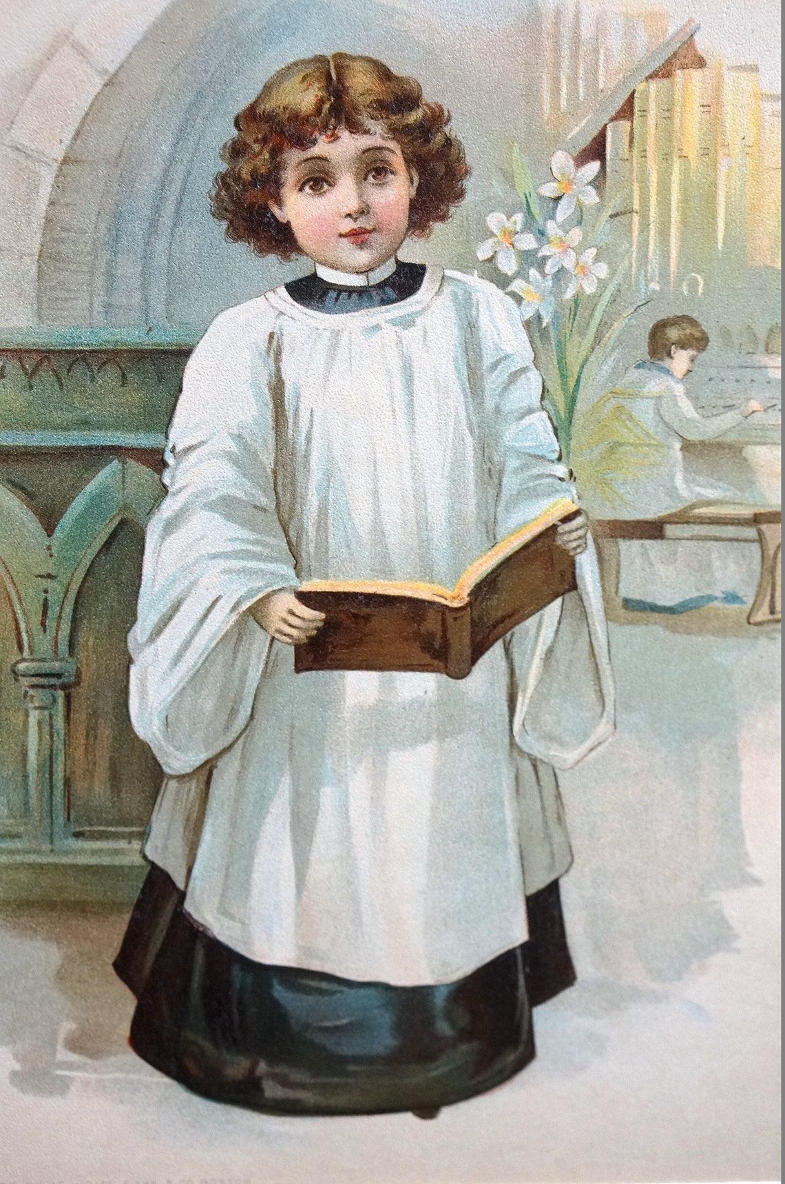 Victorian CHOIR GIRL SINGING in Church Circa 1900 Boy | Etsy