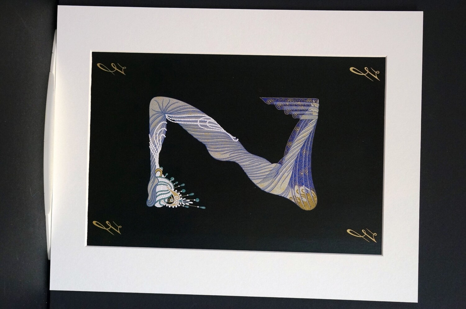 Erte 1982 Letter Z ALPHABET SERIES Lady in Blue Silk - Etsy