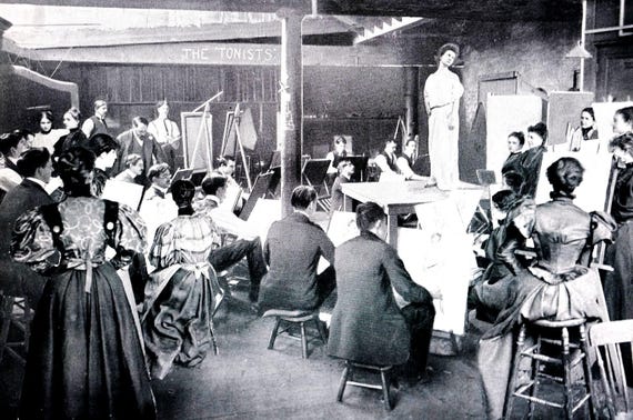 William M. Chase ARTIST 1899 LIFE CLASS Model Art Students | Etsy