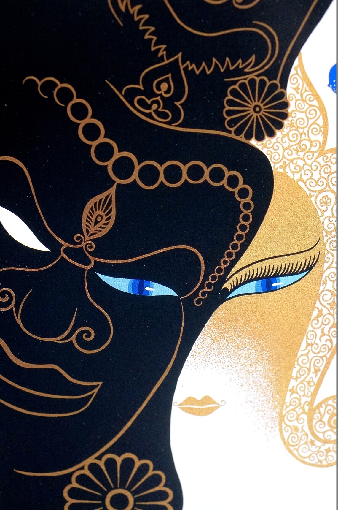 Erte Matted Print 1991 MASKS and MOSQUES Blue Eyes Persians Muslims ...