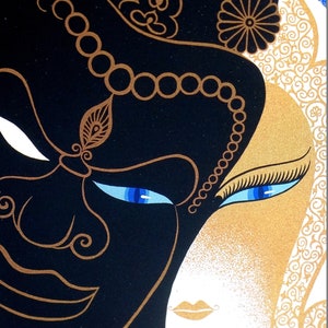 Erte Matted Print 1991 MASKS and MOSQUES Blue Eyes Persians Muslims ...