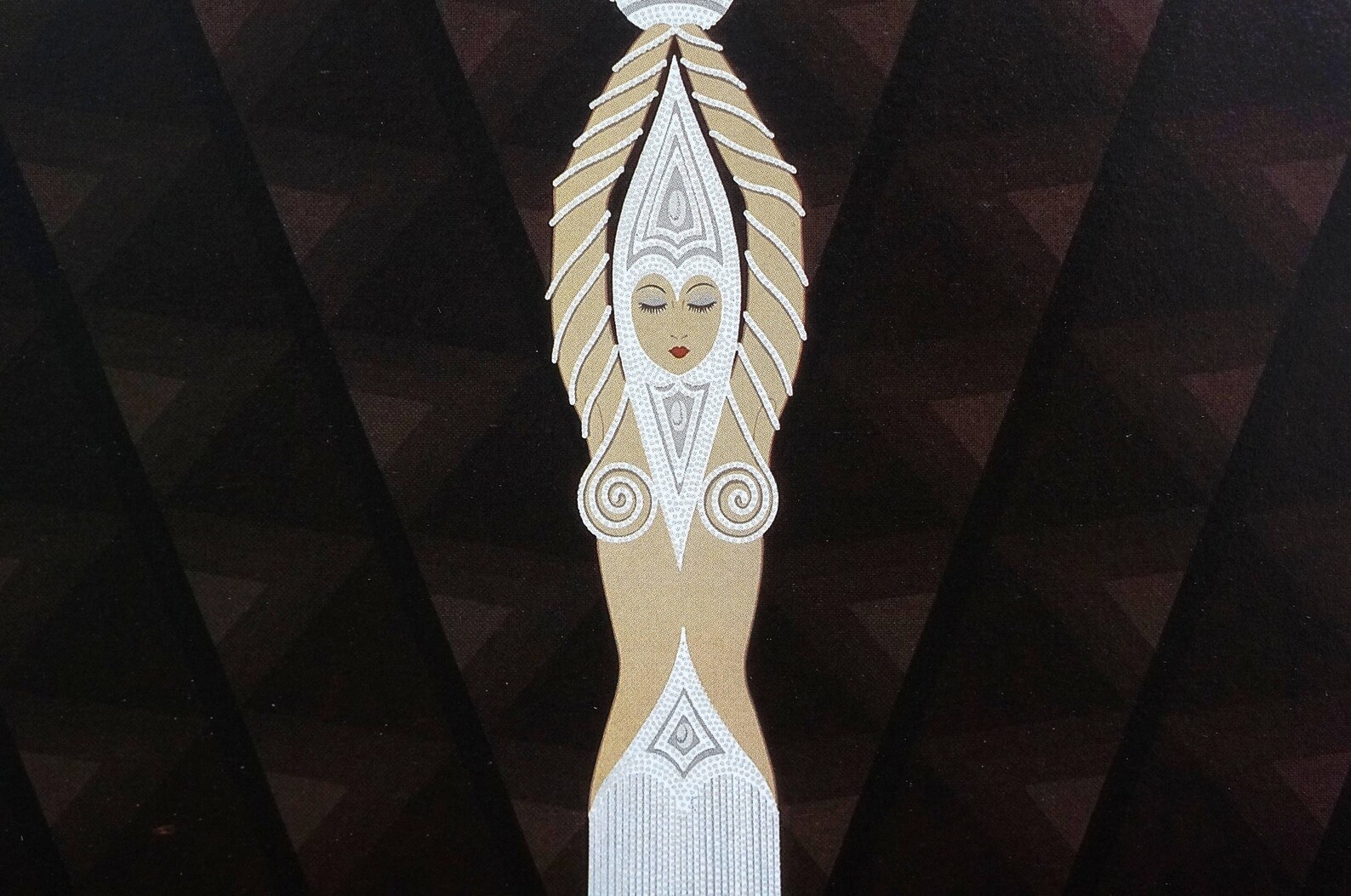 Erte Matted Print 1987 Lady in White DIAMONDS and PEARLS - Etsy