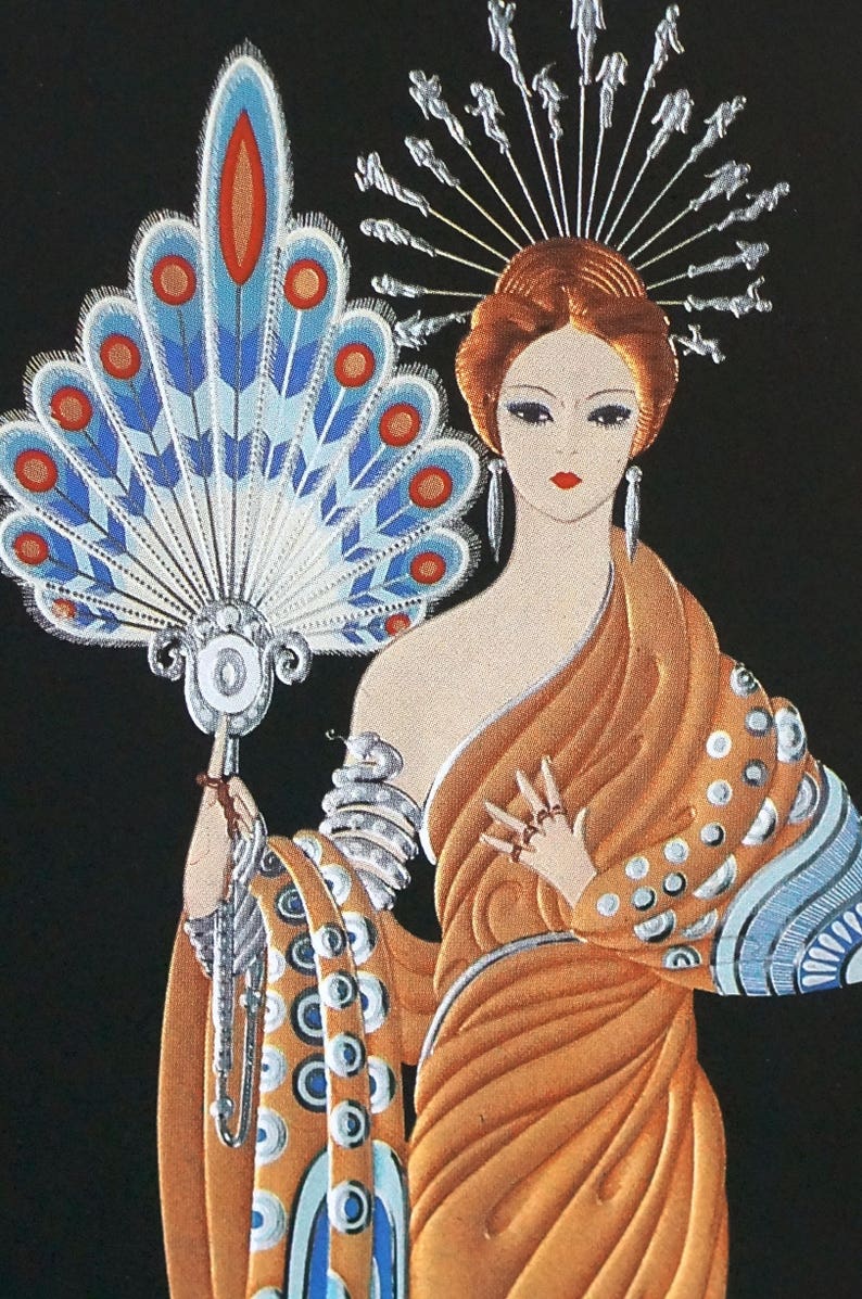 Erte Matted Print 1987 ALTHENA GODDESS of LOVE Beauty Light | Etsy
