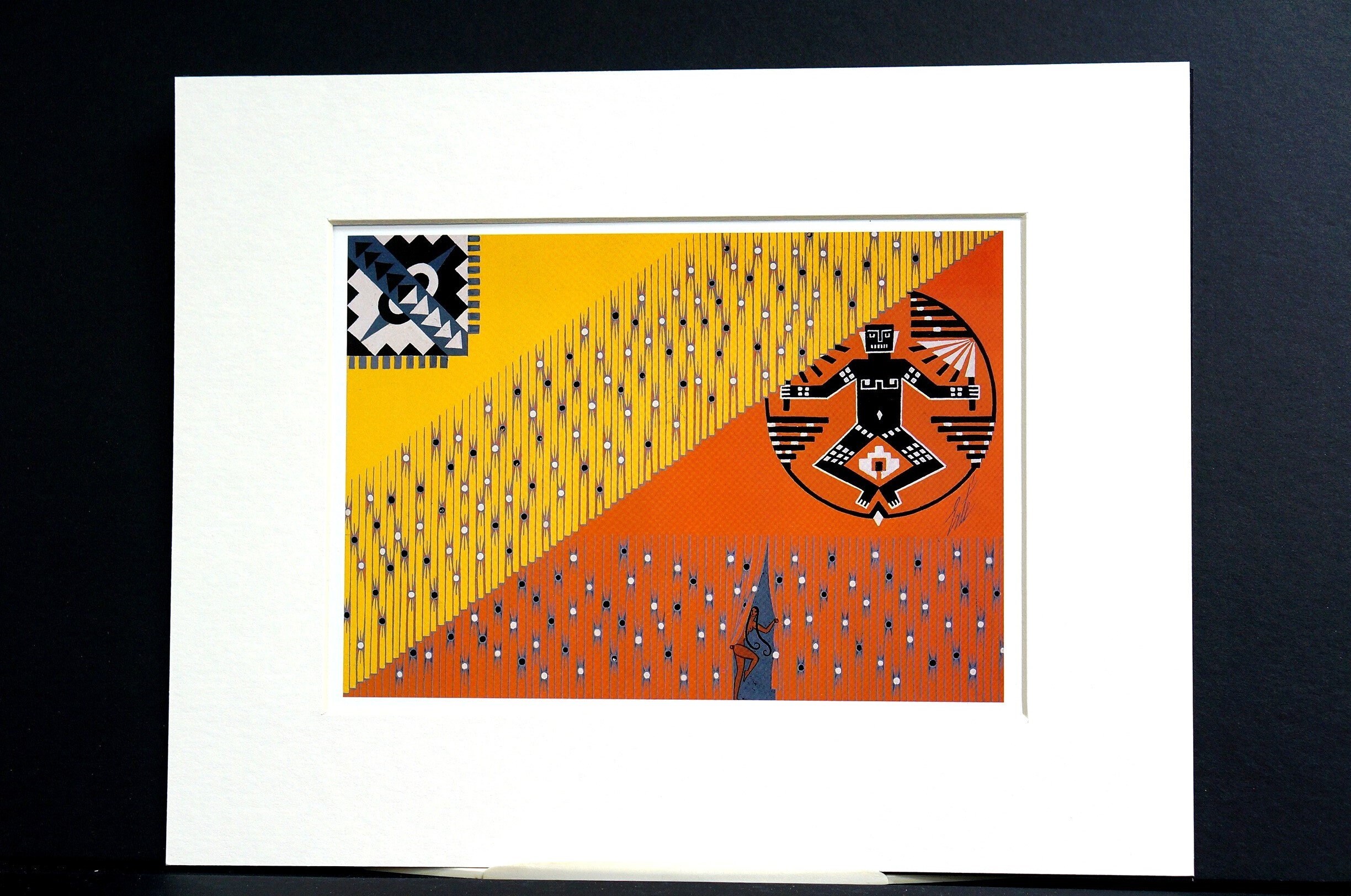 Erte Curtain INDIAN DAGGER DANCE 1989 Classic Erte Professionally ...