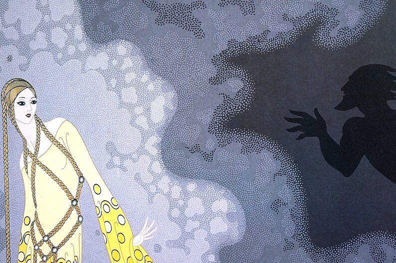 Erte Matted Print 1987 Princess MELISANDE and Prince GOLAUD Evil Shadow ...