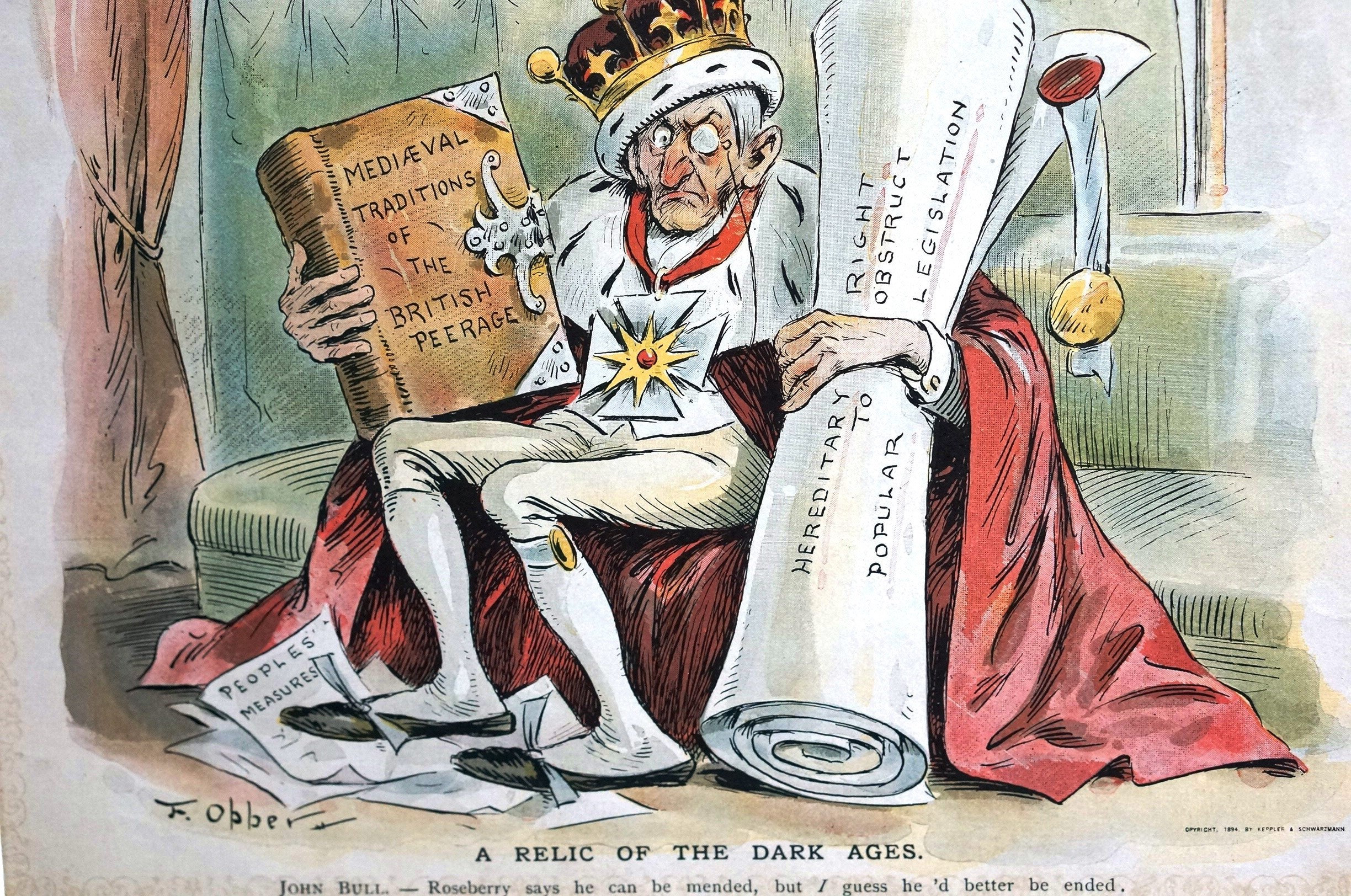 Medieval England Political Cartoon Down With The House Of Lords