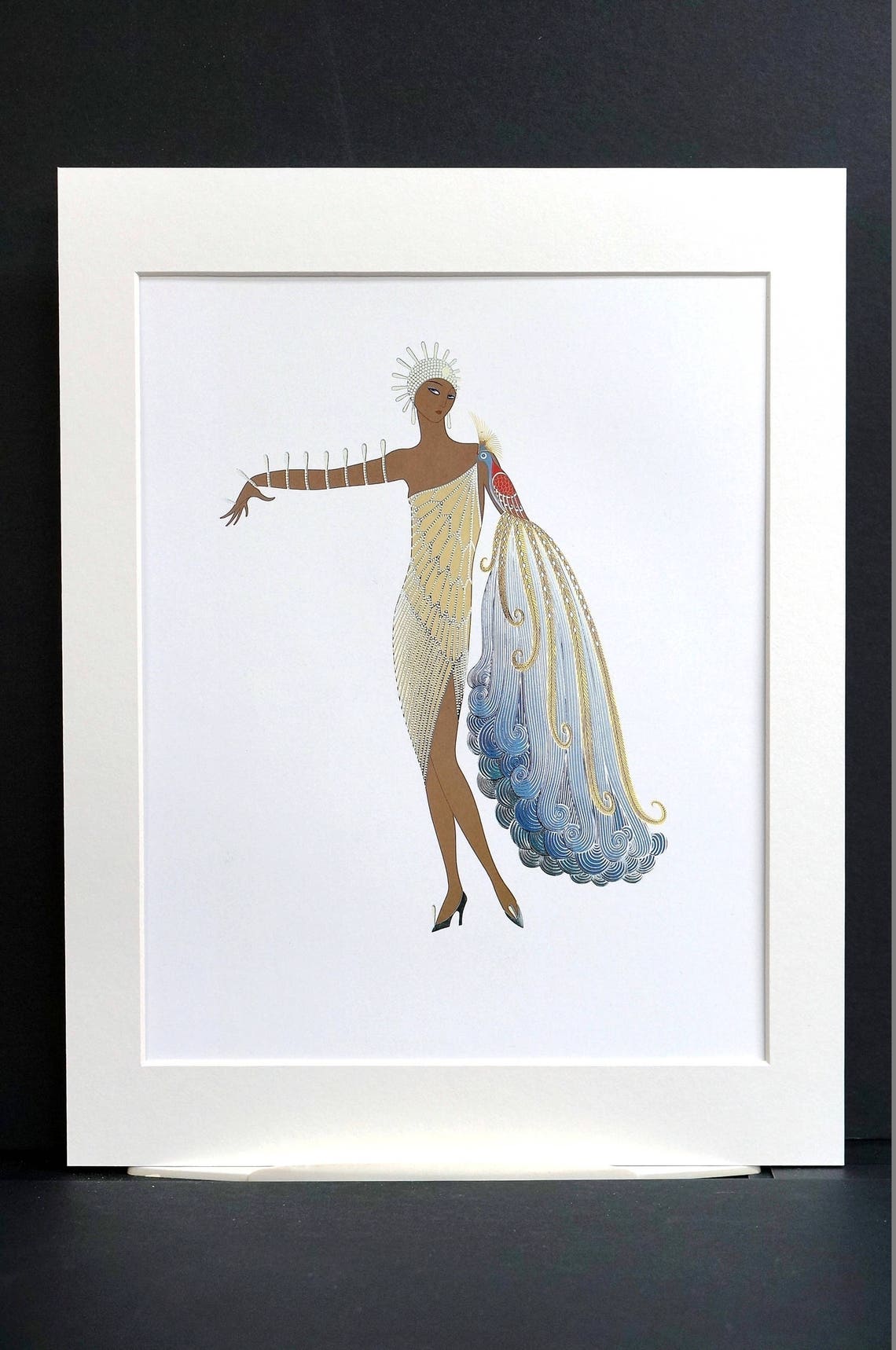 Pair of Erte Prints 1987 DIVA I and II Brown and White Divas W - Etsy