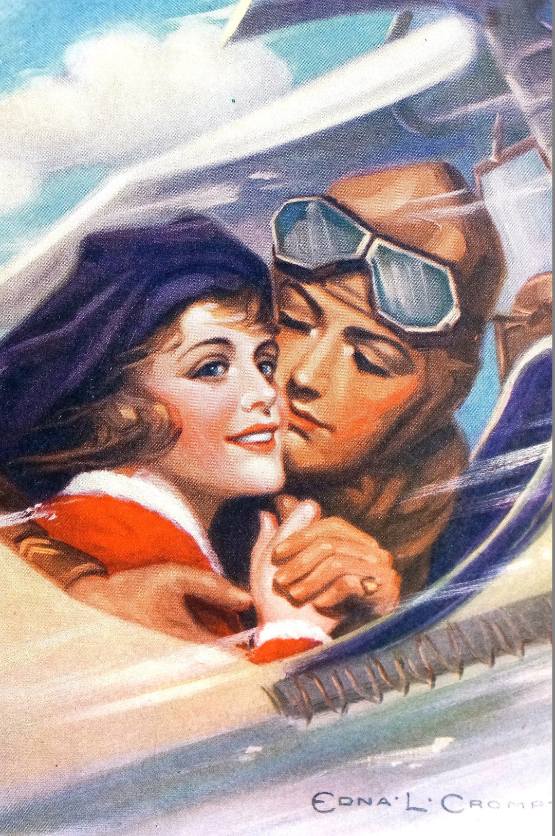 Aviation Airplane Pilot 1919 YOUNG LOVERS in PLANE Romance - Etsy
