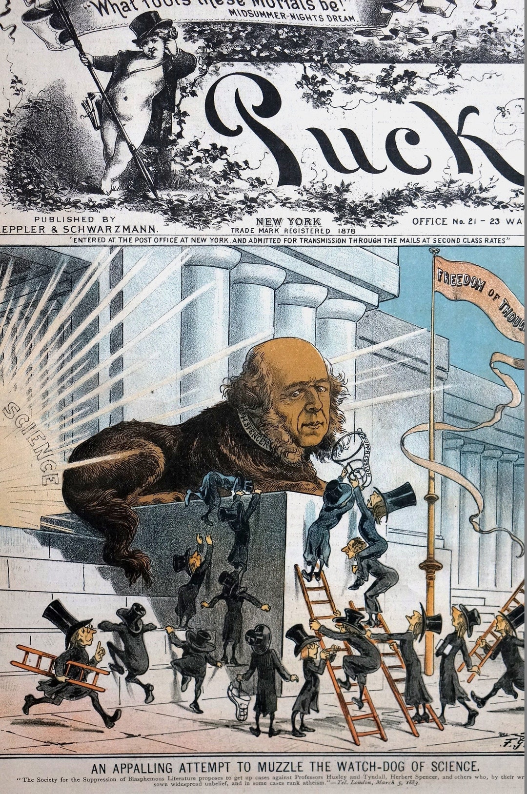 Science Scientists 1883 Freedom of Thought RELIGION V SPENCER HUXLEY ...