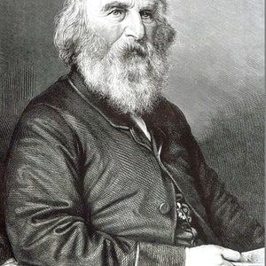 Henry W. Longfellow Portrait 1882 AMERICAN FIRESIDE POET Paul Revere ...