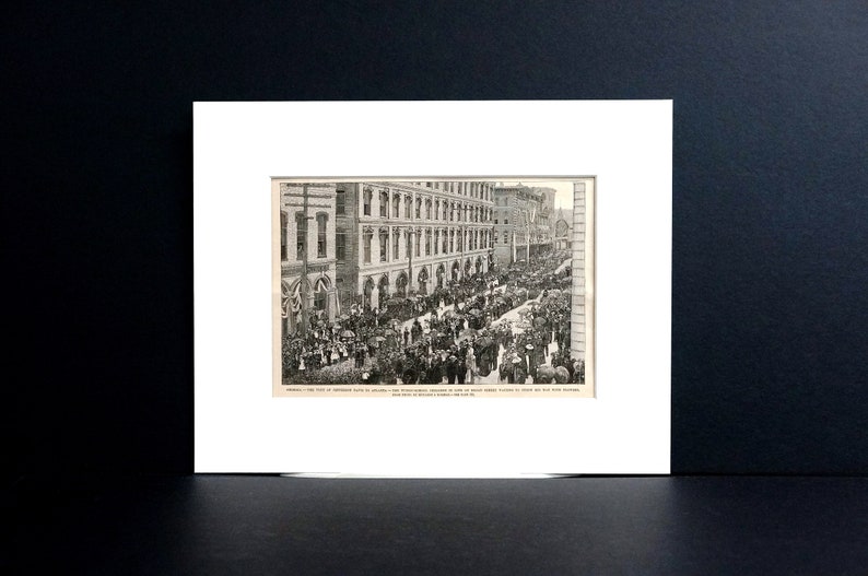 Broad Street Atlanta Georgia 1886 JEFFERSON DAVIS School Children Throw ...