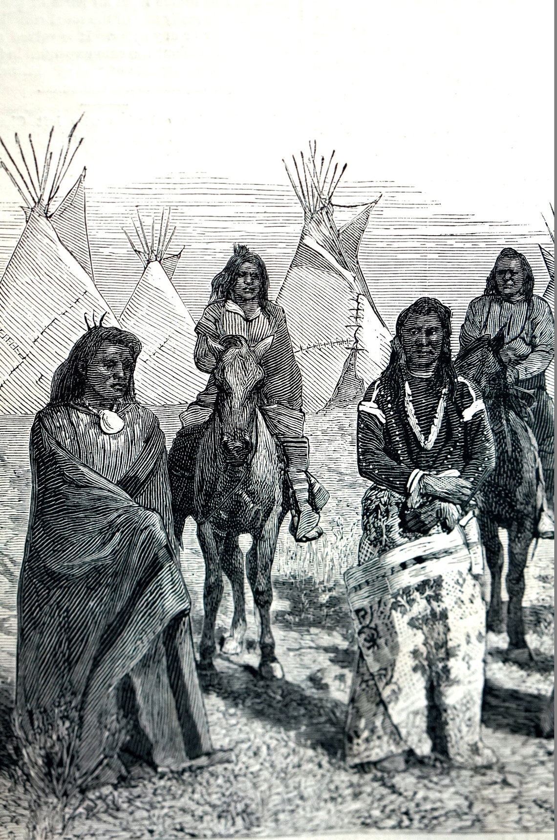 Bannock Indians 1878 INDIAN CAMP TEEPEES Children Antique | Etsy