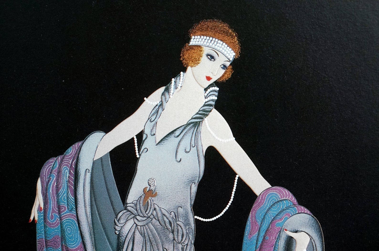 Erte Matted Print 1987 GALA Dress for OPERA THEATER Cocktails | Etsy