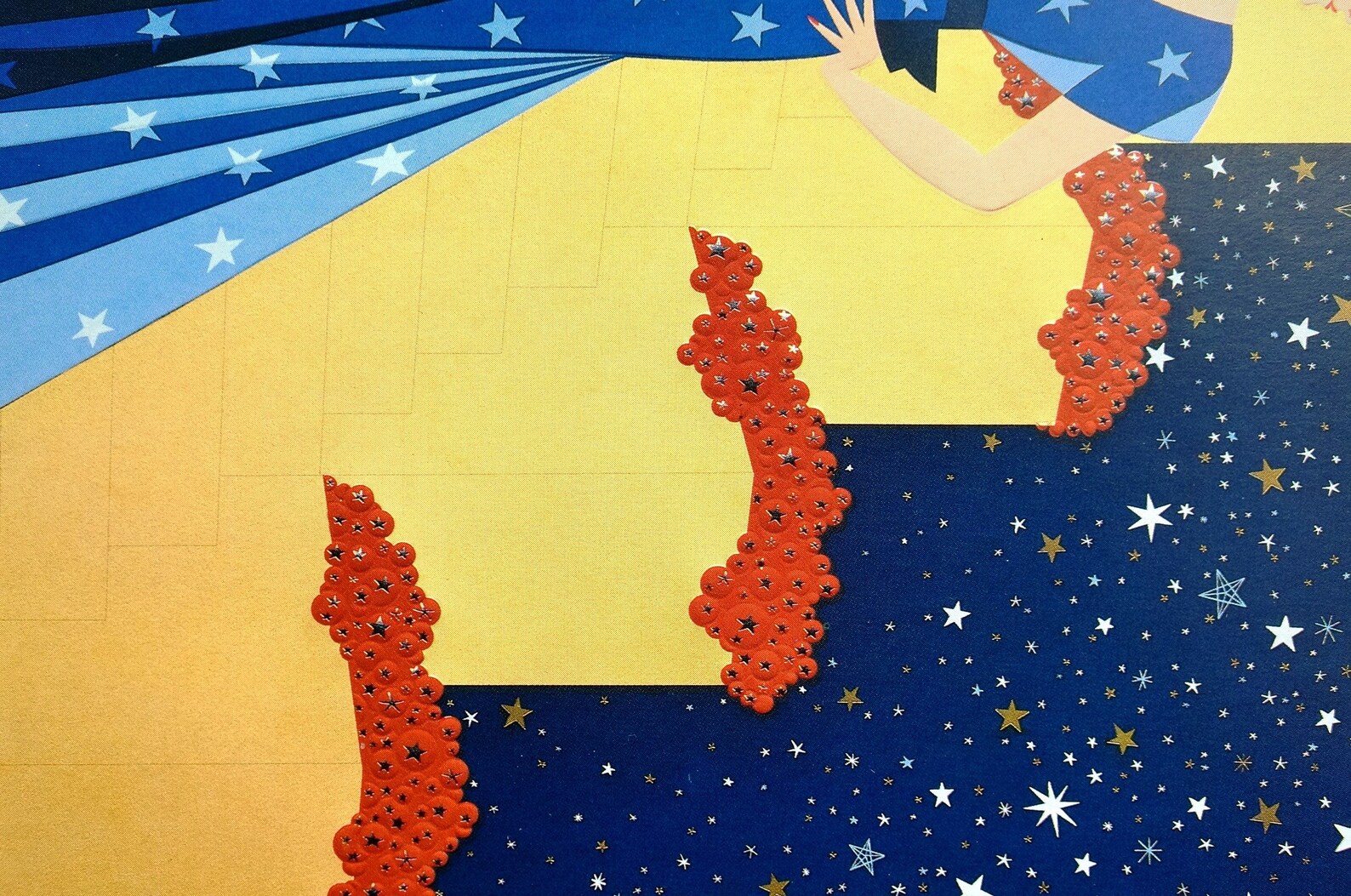 Erte 1991 STAR SPANGLED NIGHT Stars Moon Moonlight Patriotic Art Blue ...