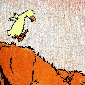 Cecil Aldin DUCKLING Duck Jumping on COW CALF Playmates Farm Animal ...