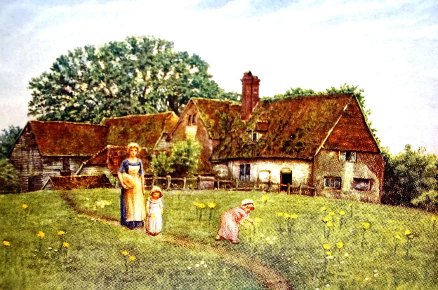 Kate Greenaway 1905 OLD FARM HOUSE Victorian Farmers - Etsy