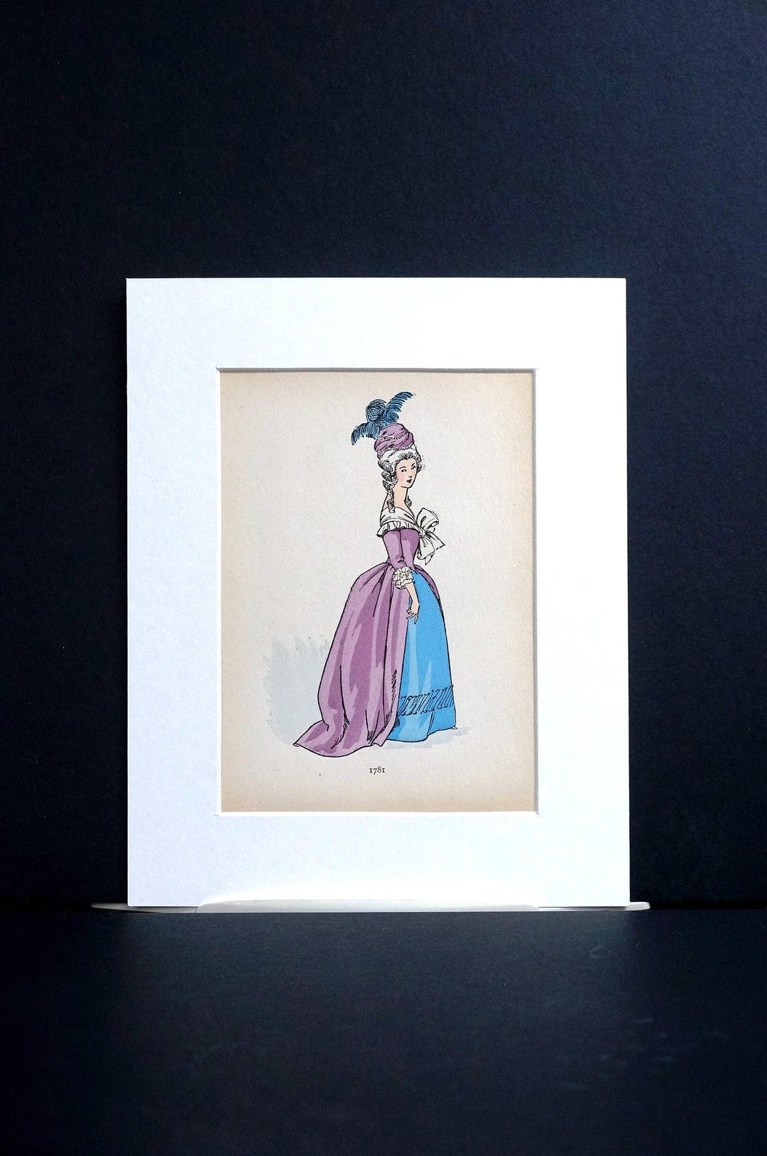 18th Century POCHOIR FASHION PLATE - Ladies Fashions 1775-1795 From La ...